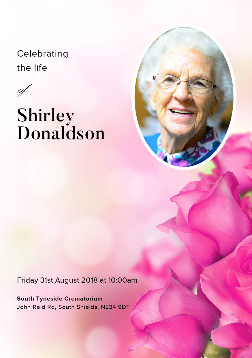 Roses - Order of Service - Lasting Memories