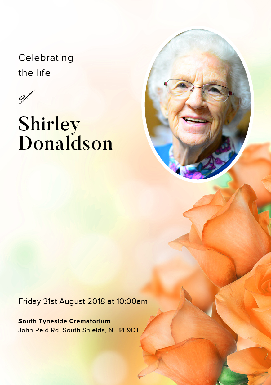 Roses - Order of Service - Lasting Memories